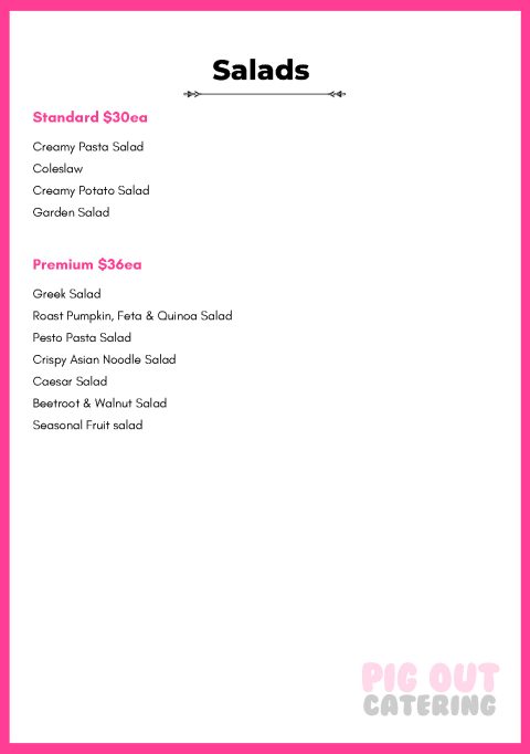 Menus | Pig Out Catering